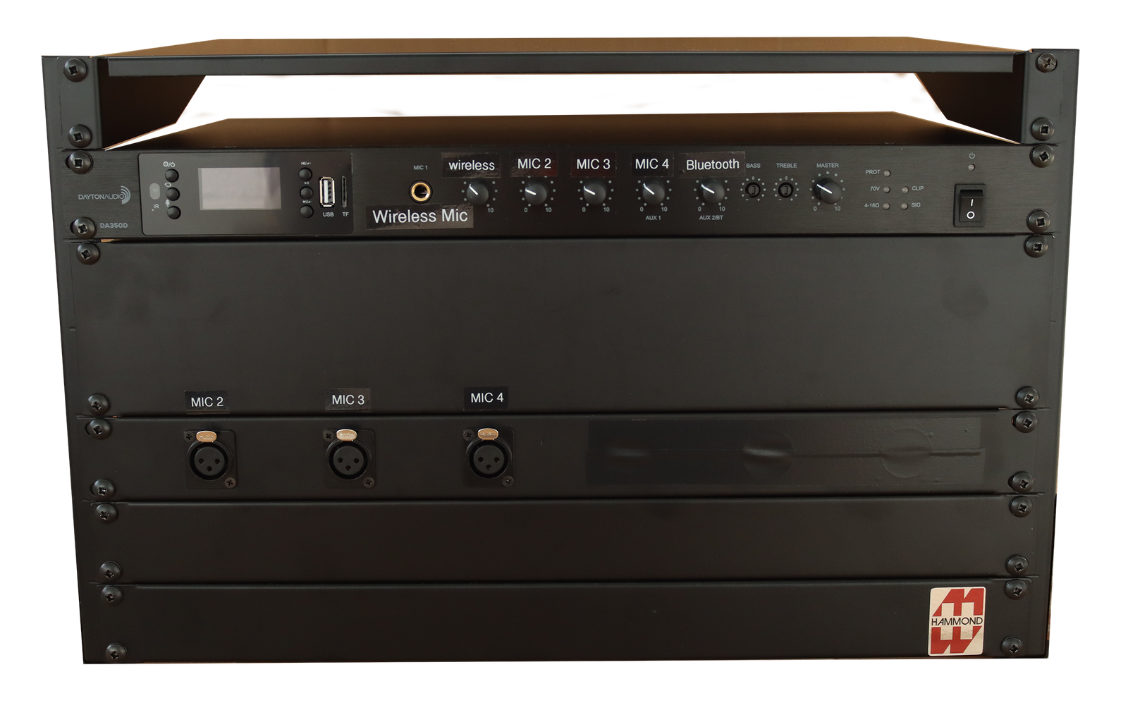 AcousticBay Rack Mounted 350W @ 70V ClassD Amplifier with XLR Micropho